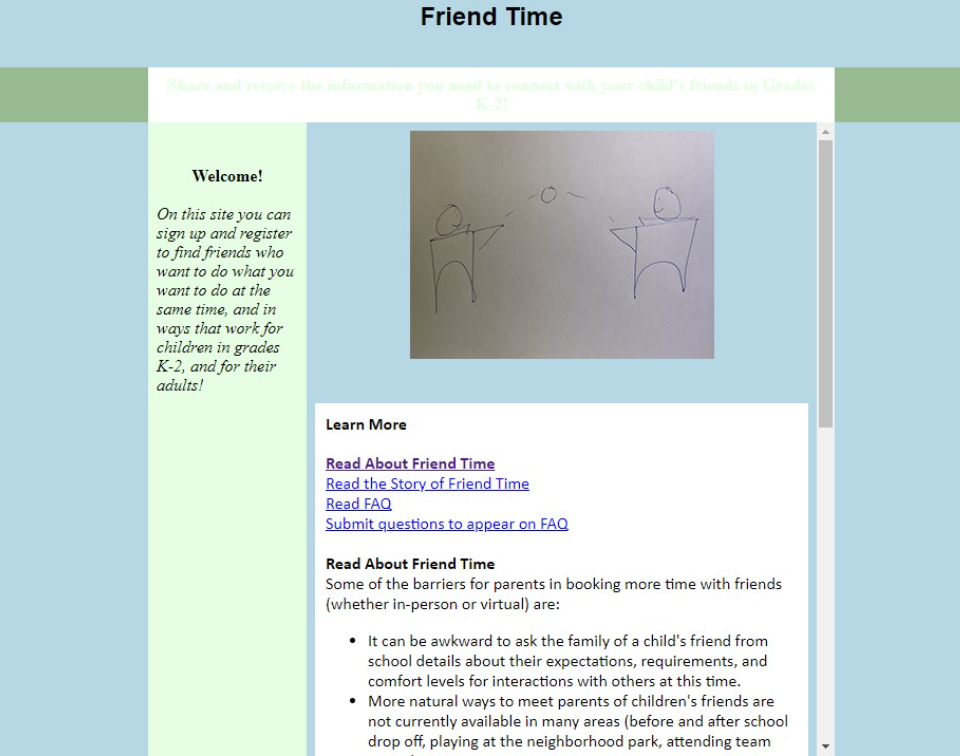 Friend Time: A Parent Organized Social Platform - Center for Socially ...
